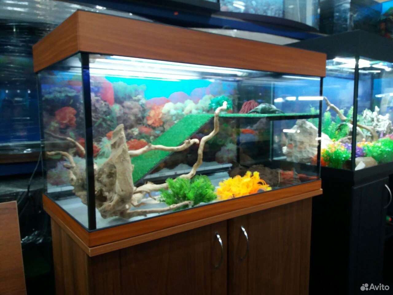 Нов. черепашник 81х41х51см. Больш.плот,свет 2х18вт